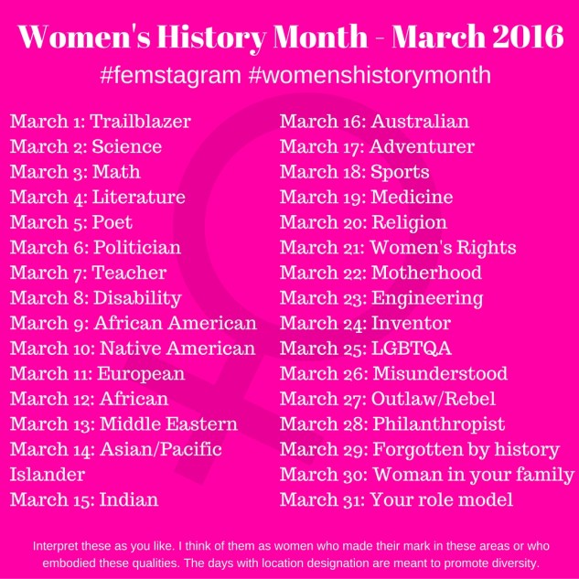 31 Women Of History March Instagram Blog Challenge Nicole Evelina